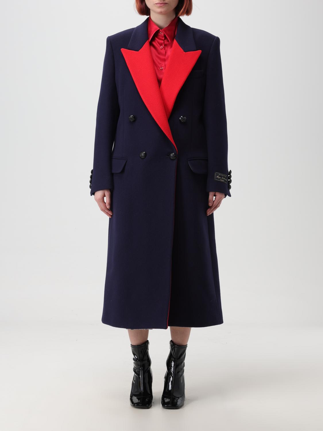 MSGM: coat in virgin wool blend - Blue | MSGM coat 3541MDC11Y237600 ...