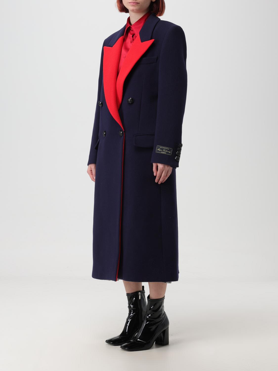 MSGM: coat in virgin wool blend - Blue | MSGM coat 3541MDC11Y237600 ...
