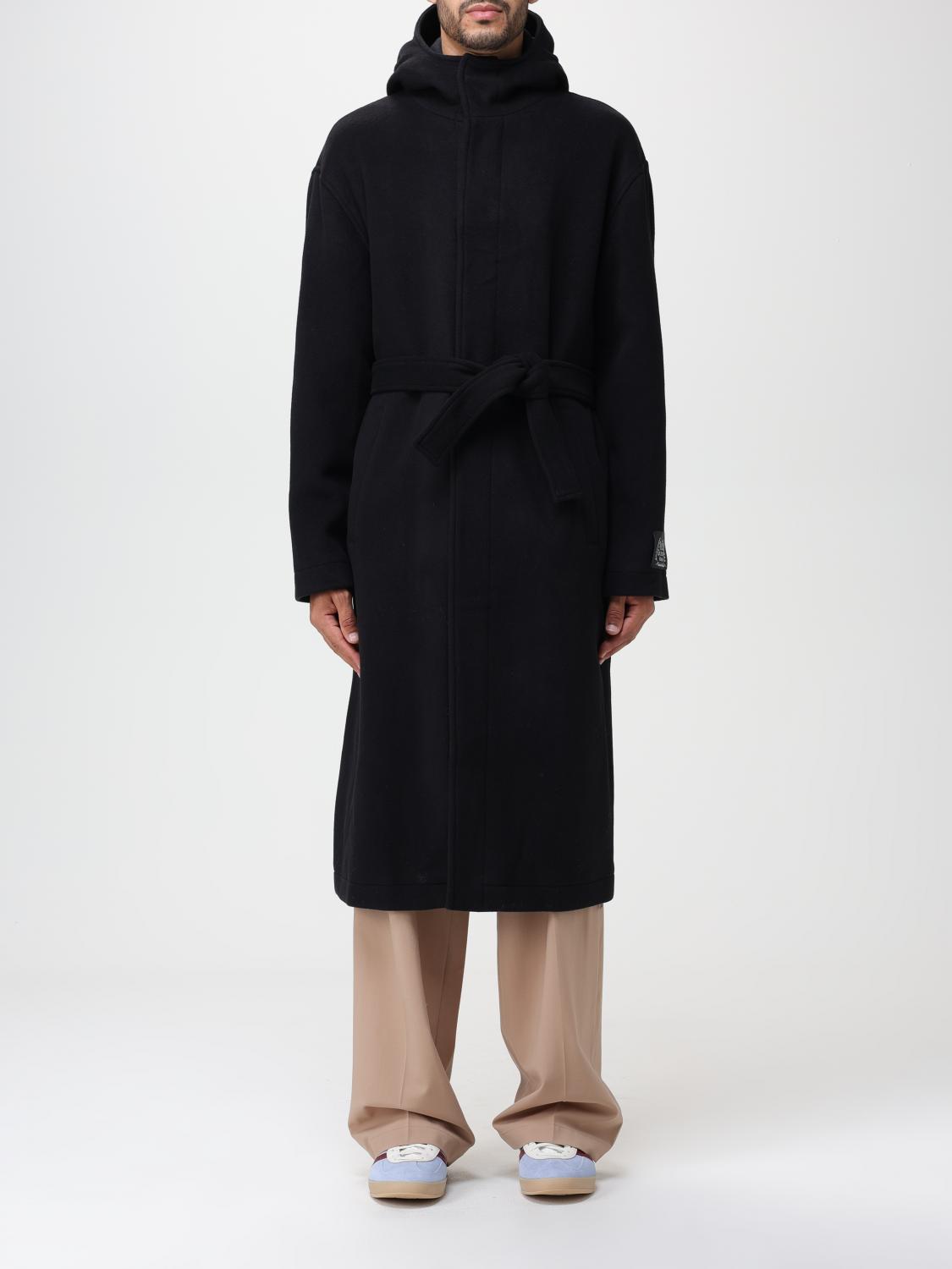 MSGM: coat in wool blend - Black | MSGM coat 3540MC02237600 online at GIGLIO.COM