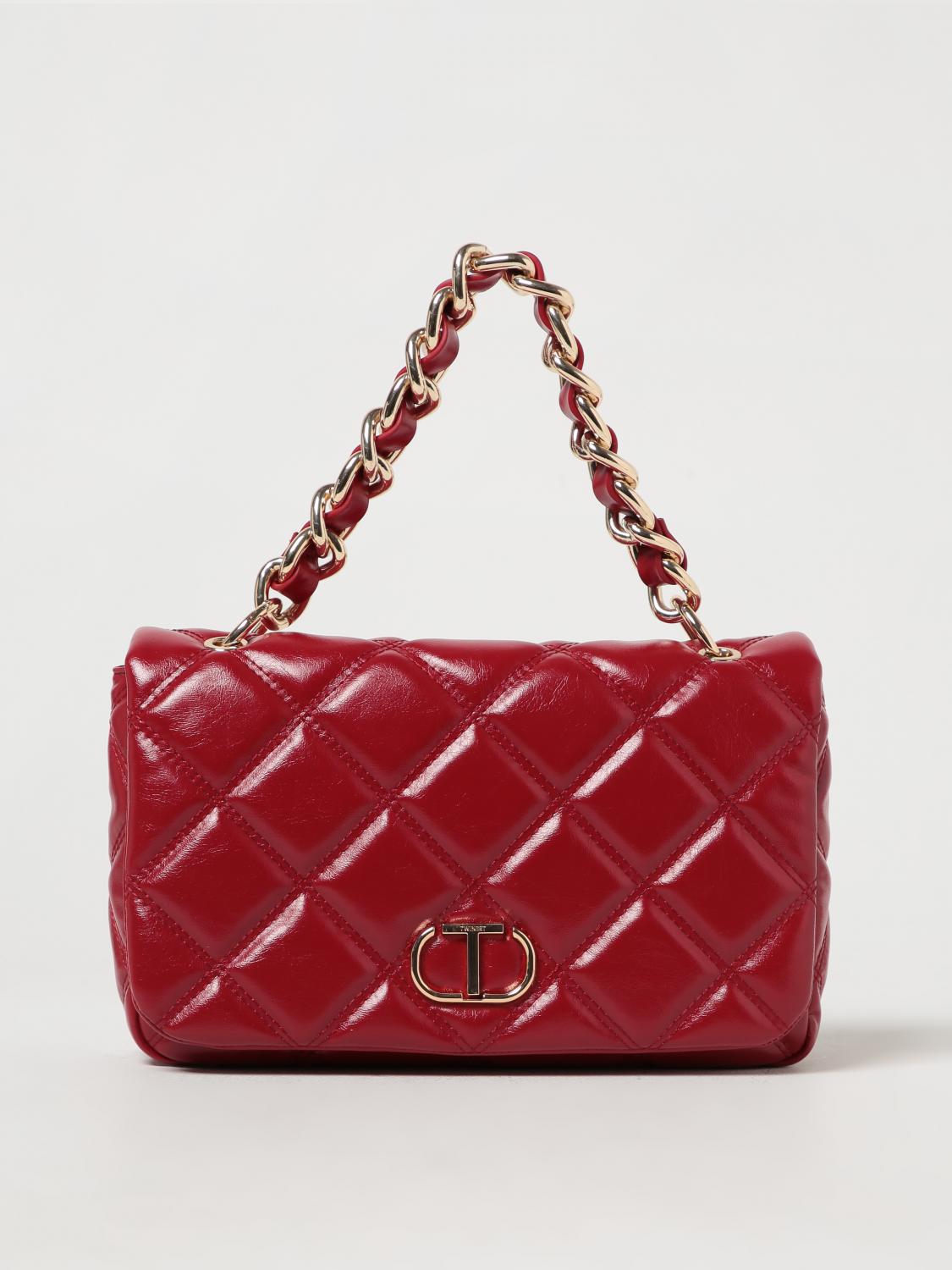 TWINSET: bag in quilted synthetic leather - Raspberry | Twinset ...