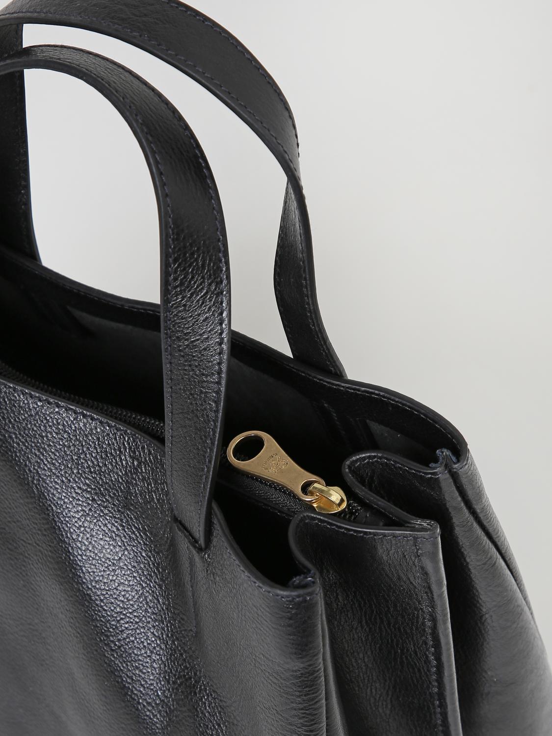IL BISONTE: Opale bag in volonata leather - Black | Il Bisonte handbag ...