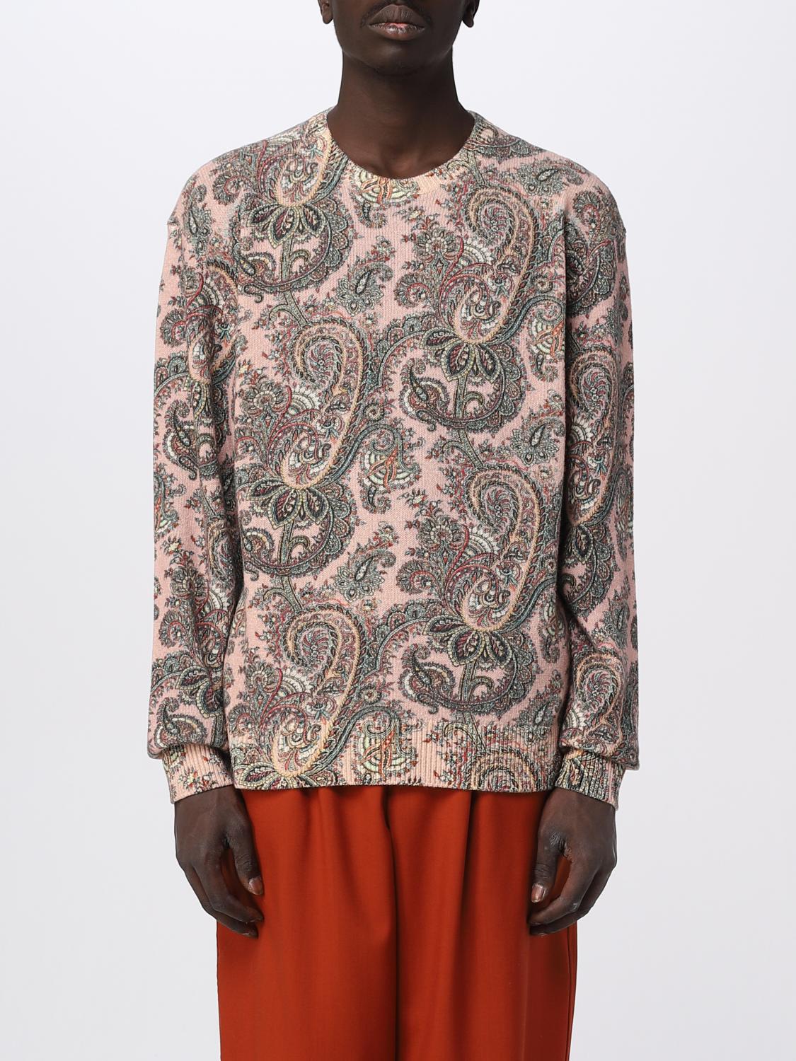 ETRO: wool sweater with Paisley pattern - Pink | Etro sweater 1N9309622 ...