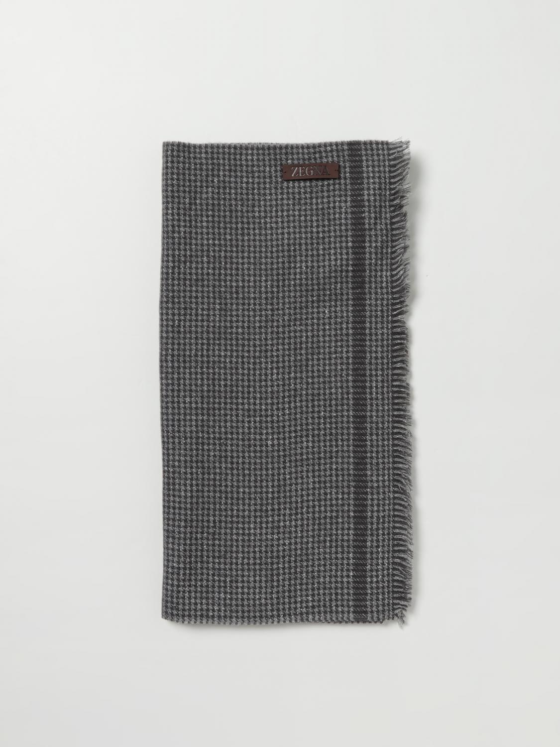 ZEGNA: scarf in wool and silk - Grey | Zegna scarf 24KZ4L04S online at ...