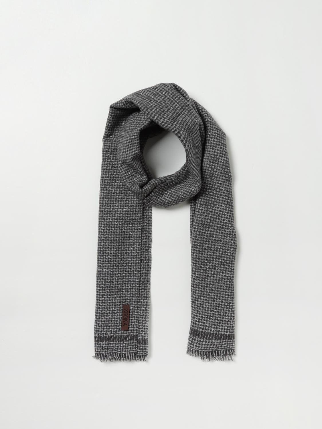 ZEGNA: scarf in wool and silk - Grey | Zegna scarf 24KZ4L04S online at ...
