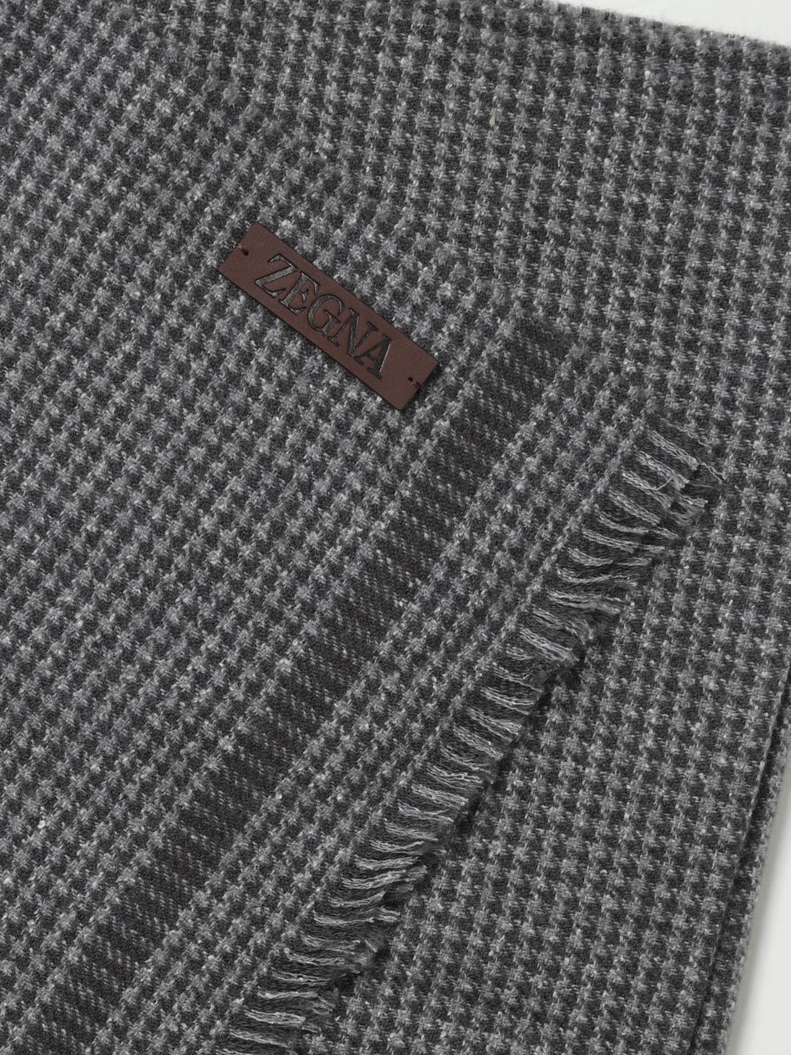 ZEGNA: scarf in wool and silk - Grey | Zegna scarf 24KZ4L04S online at ...