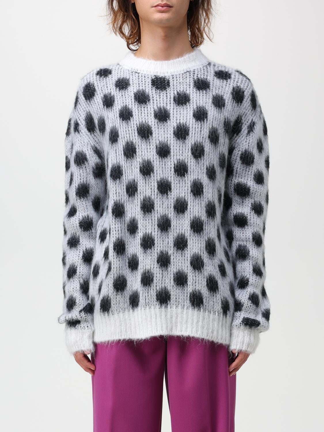 MARNI: sweater in mohair blend with polka dots - White | Marni maglia ...