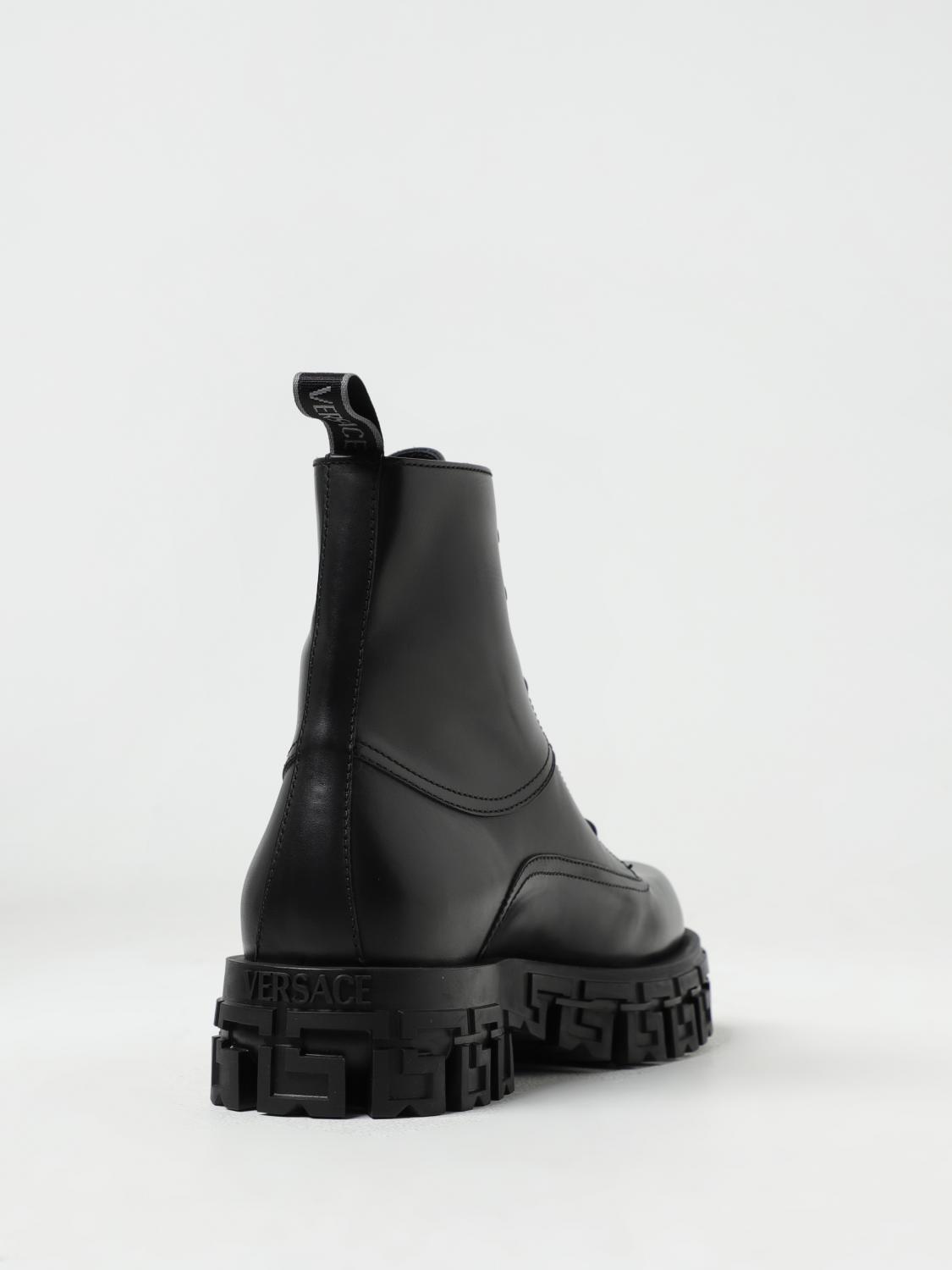 VERSACE: leather ankle boots - Black | Versace boot 1011429 1A05956 ...