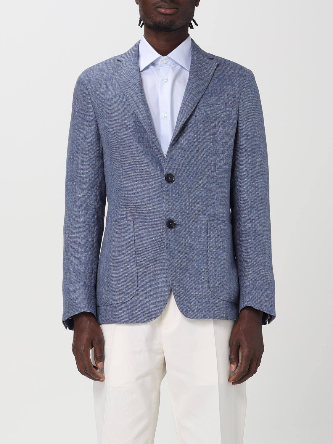 ZEGNA: Blazer men - Gnawed Blue | Zegna blazer 1D7SG0776709 online at ...