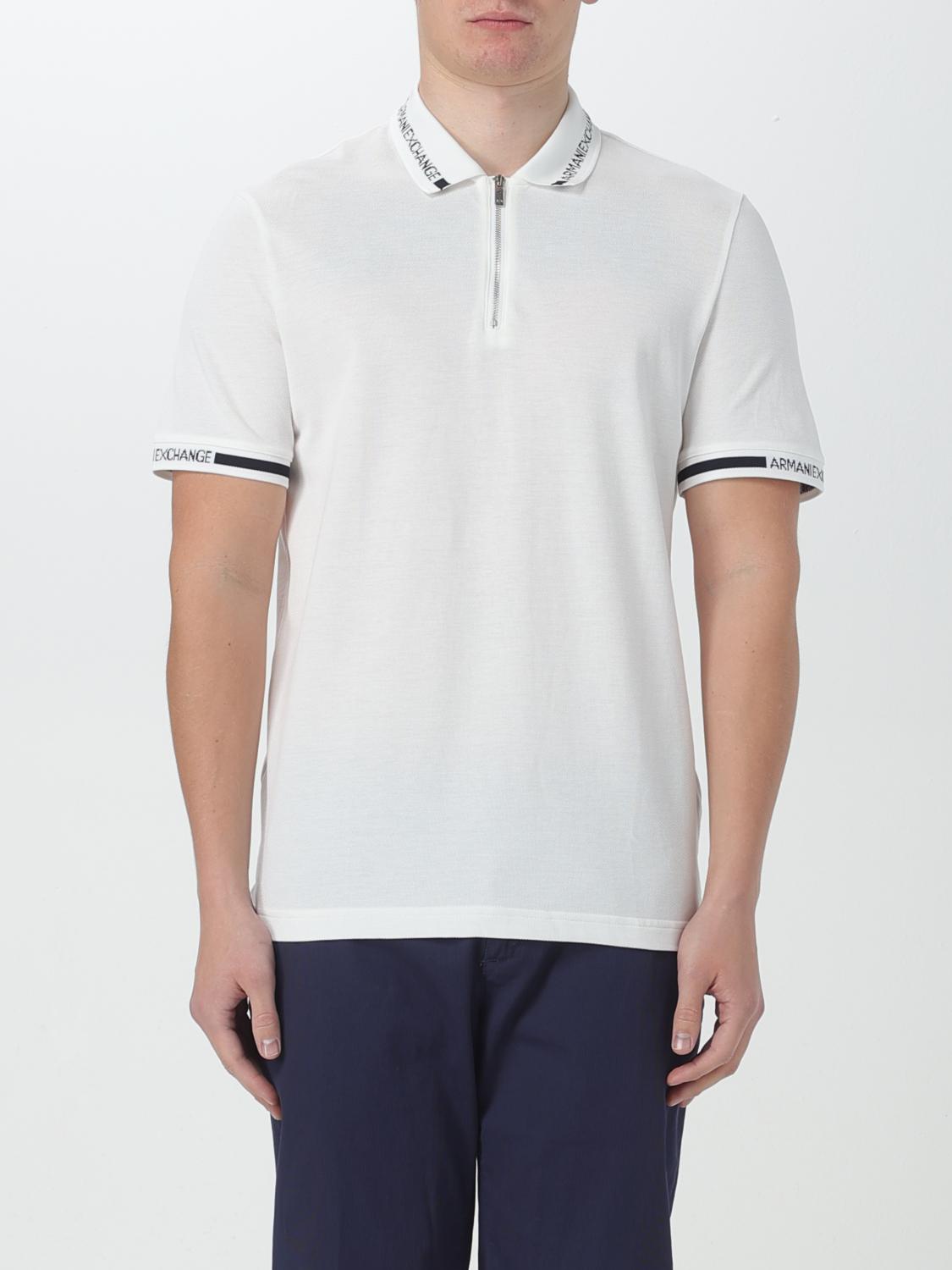 ARMANI EXCHANGE: Polo shirt men - White | Armani Exchange polo shirt ...
