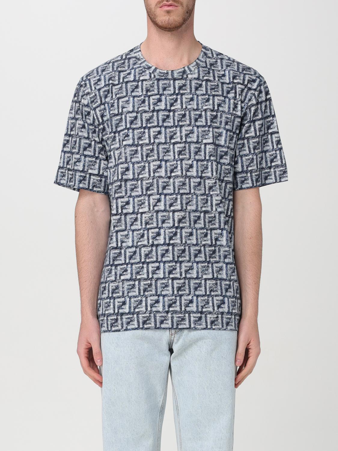 FENDI: T-shirt men - Gnawed Blue | Fendi t-shirt FY0936AR79 online at ...