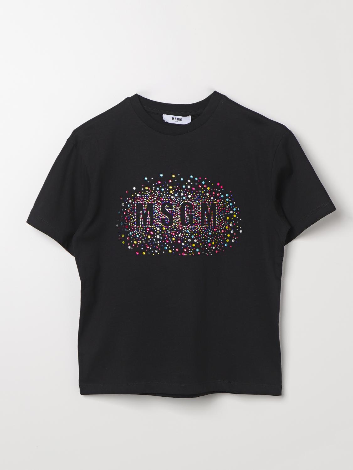 MSGM KIDS: T-shirt kids - Black | MSGM Kids t-shirt S4MSJGTH152 online at GIGLIO.COM