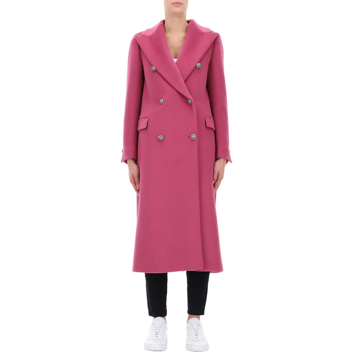 TAGLIATORE: Coat women - Pink | Tagliatore coat JOLE D7018 online at ...