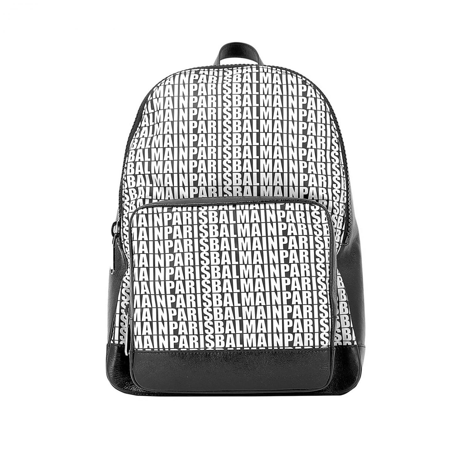 BALMAIN: Backpack men - Black | Balmain backpack W8HS143PNBP online at ...