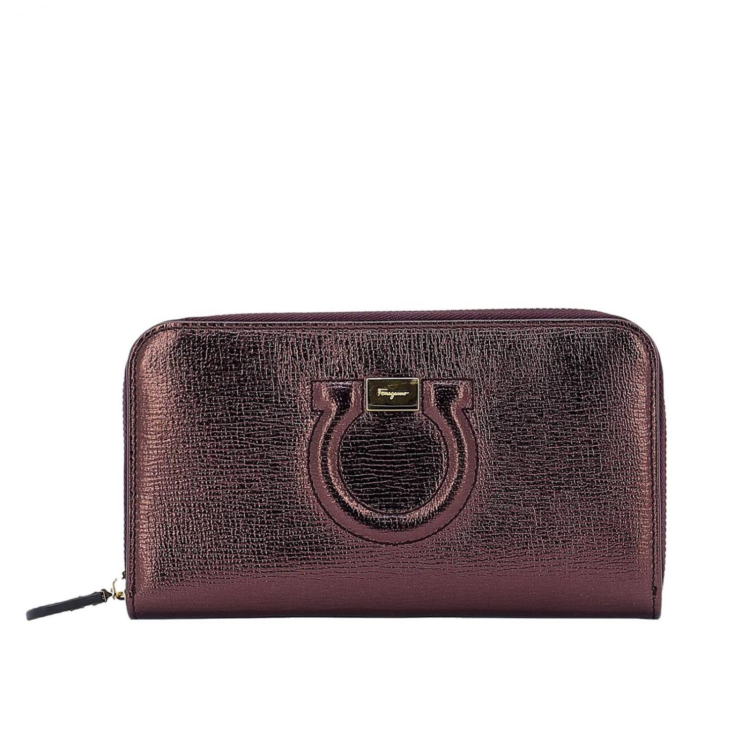 Ferragamo Outlet: Wallet women - Violet | Ferragamo wallet 696166 ...