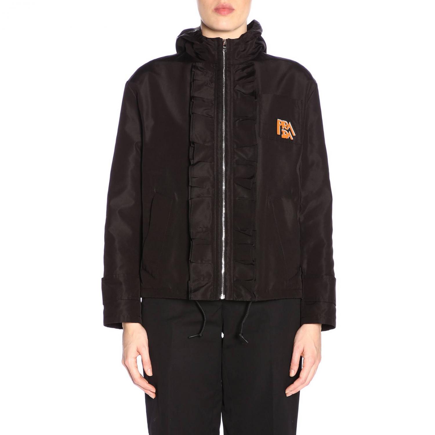 PRADA: Jacket women - Black | Prada jacket 29X496 B03 online at GIGLIO.COM