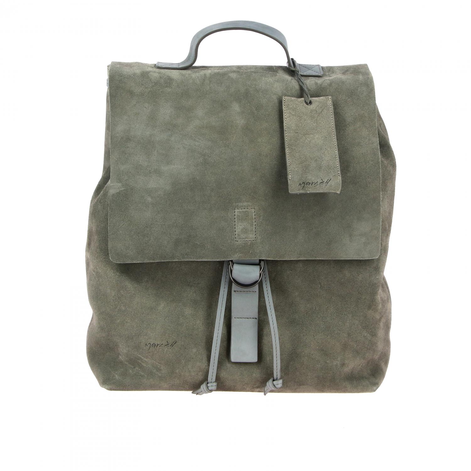 MARSÈLL: Cartaino backpack in suede - Lead | Marsèll backpack MB0340110 ...
