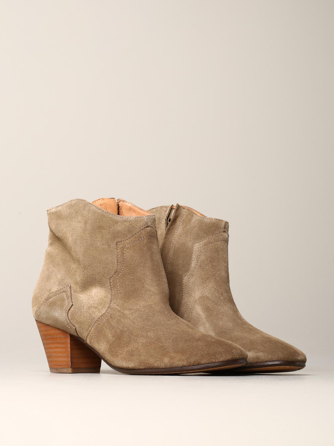 ISABEL MARANT: suede ankle boot - Brown | Isabel Marant flat ankle boot ...