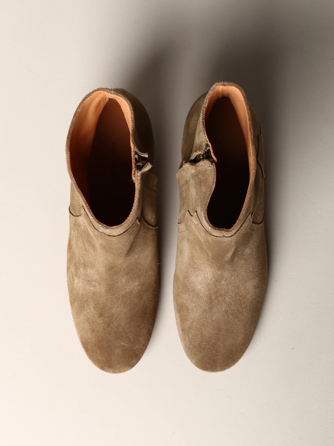 ISABEL MARANT: suede ankle boot - Brown | Isabel Marant flat ankle boot ...
