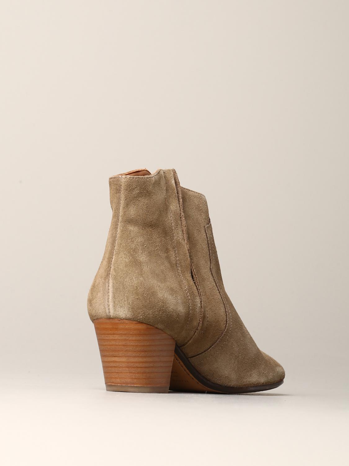 ISABEL MARANT: suede ankle boot - Brown | Isabel Marant flat ankle boot ...