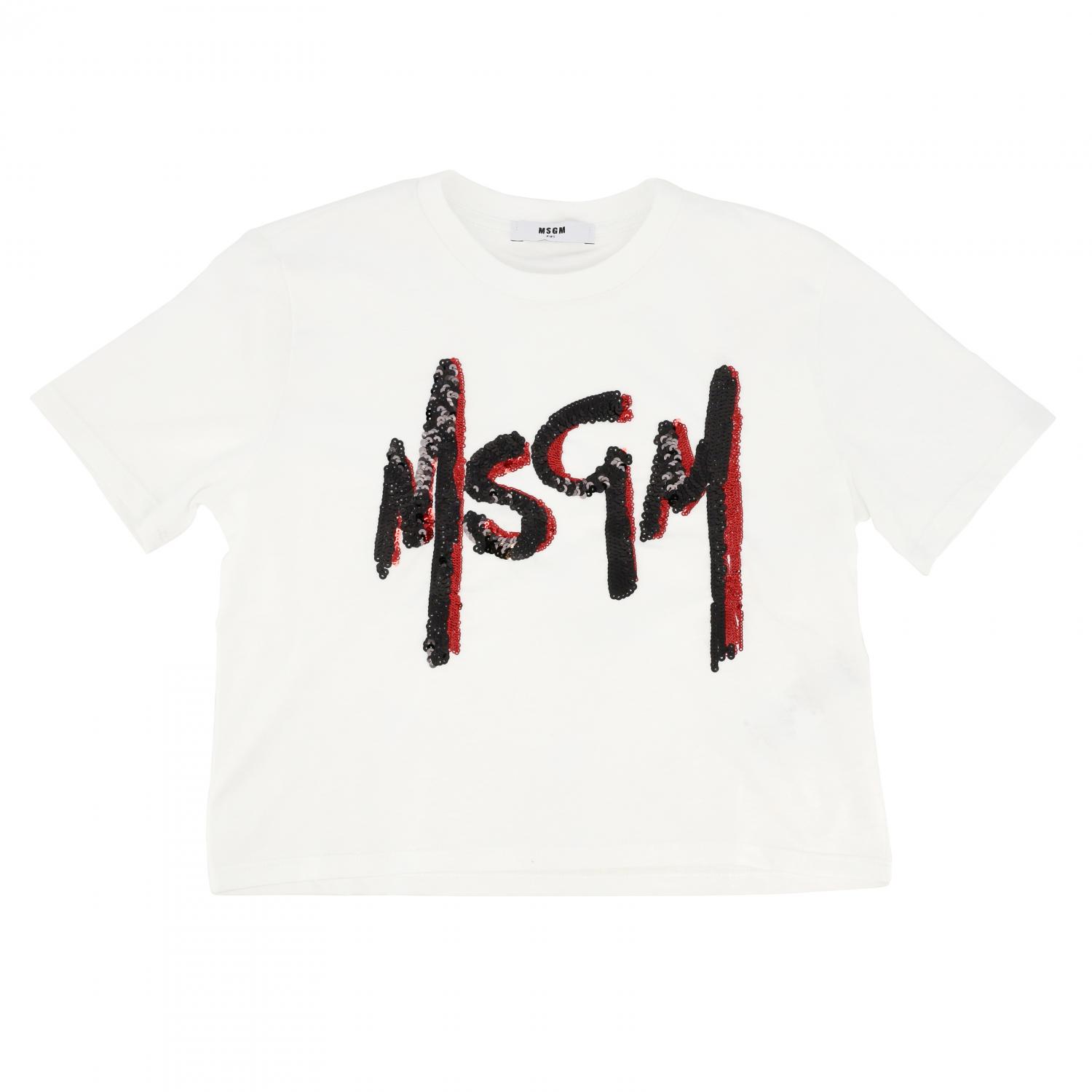 MSGM KIDS: T-shirt kids - White | MSGM Kids t-shirt 022068 online at GIGLIO.COM