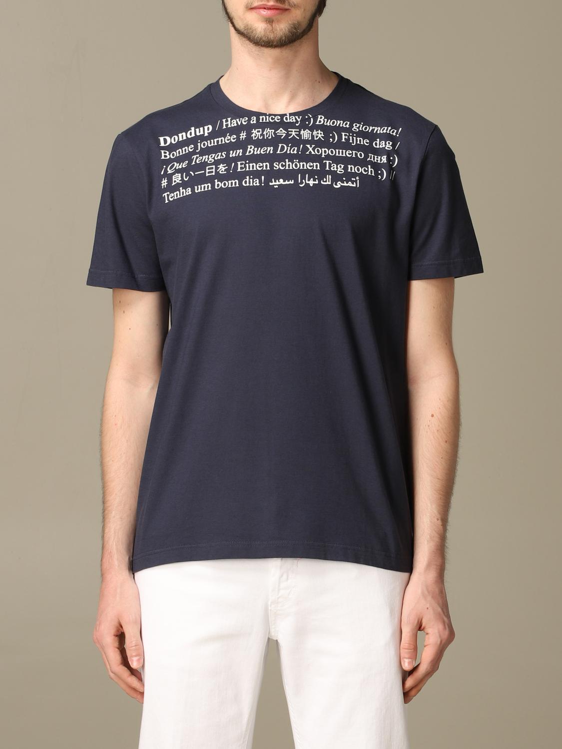 DONDUP: short-sleeved T-shirt with logo - Blue | Dondup t-shirt US198 ...