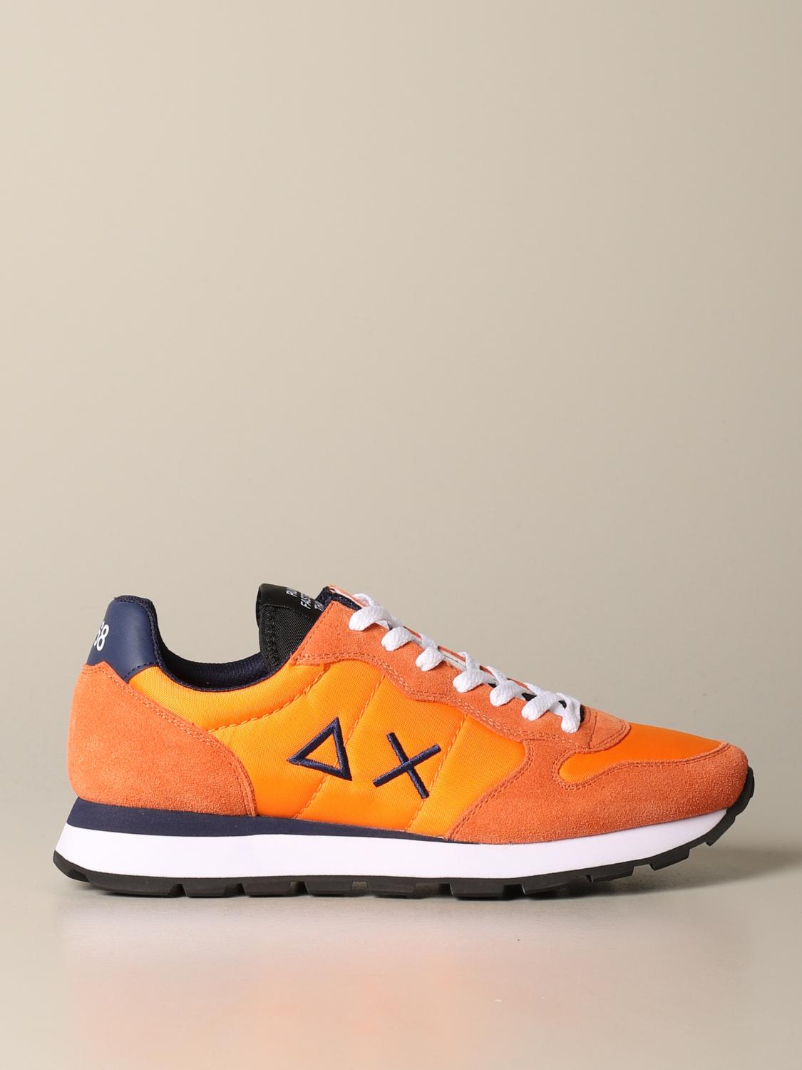 SUN 68: Sneakers in camoscio e nylon - Arancione | Sneakers Sun 68 ...