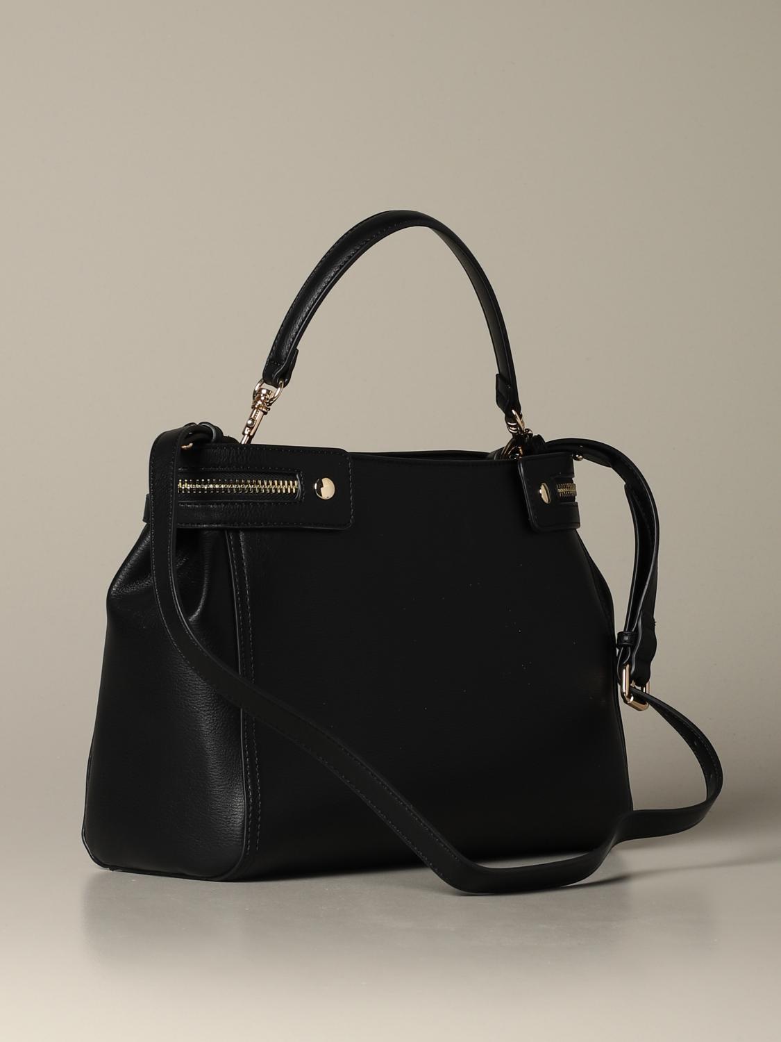 TWINSET: New Cecile Twin-set bag in synthetic leather with logo - Black ...