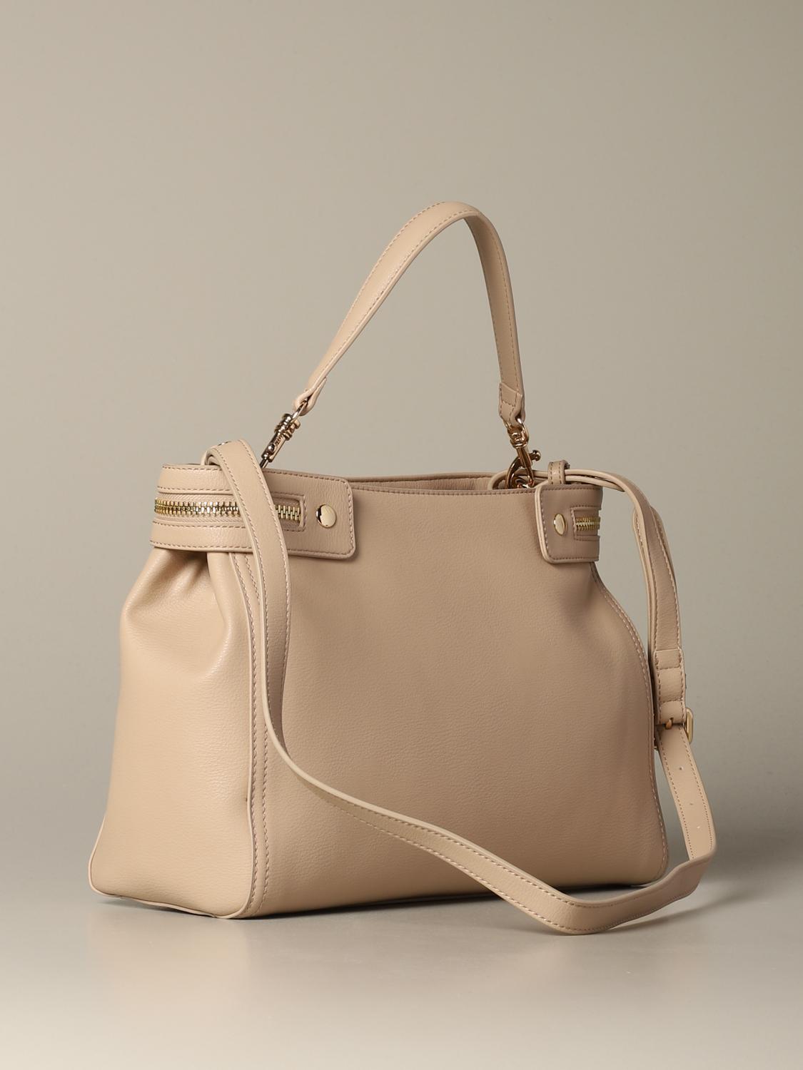 TWINSET: New Cecile Twin-set bag in synthetic leather with logo - Beige ...