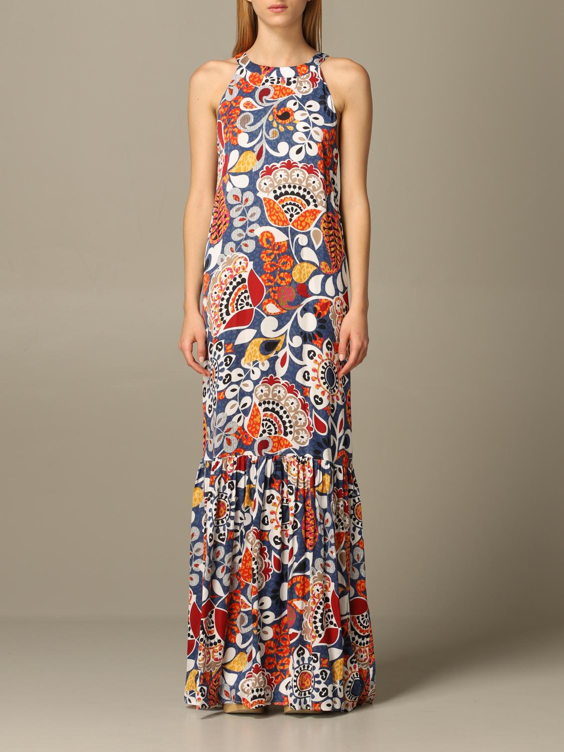 MANILA GRACE: Dress women - Indigo | Manila Grace dress A540VF online ...