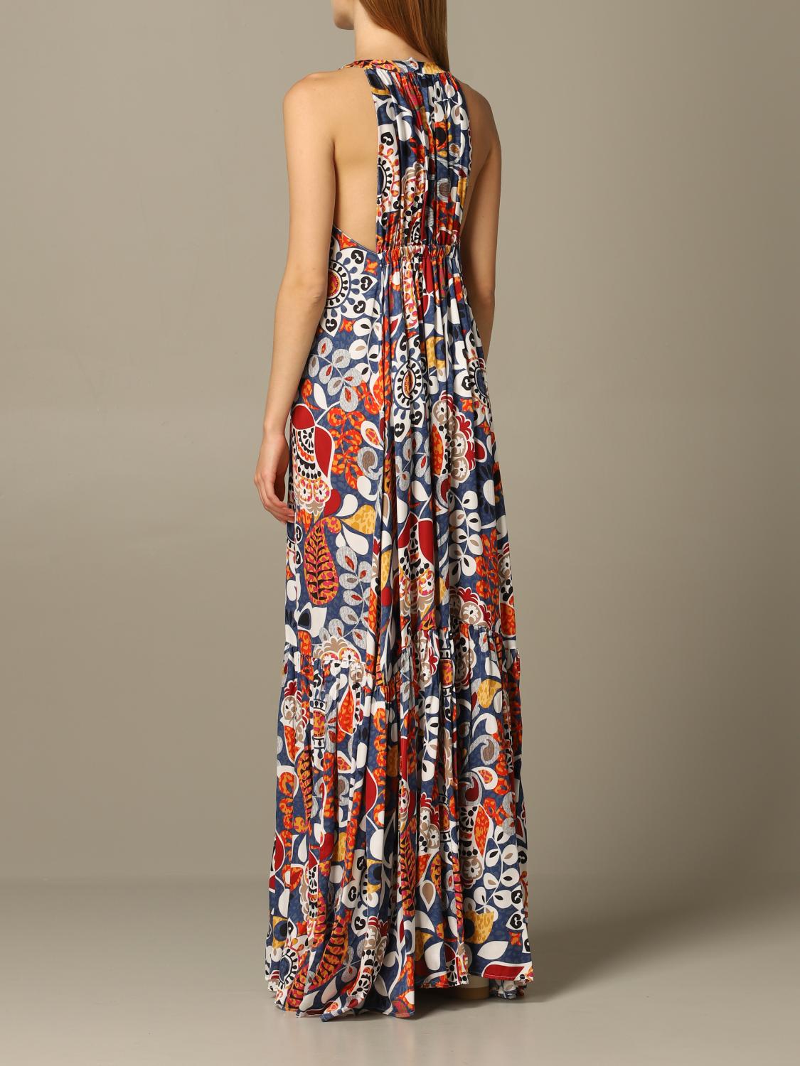MANILA GRACE: Dress women - Indigo | Manila Grace dress A540VF online ...