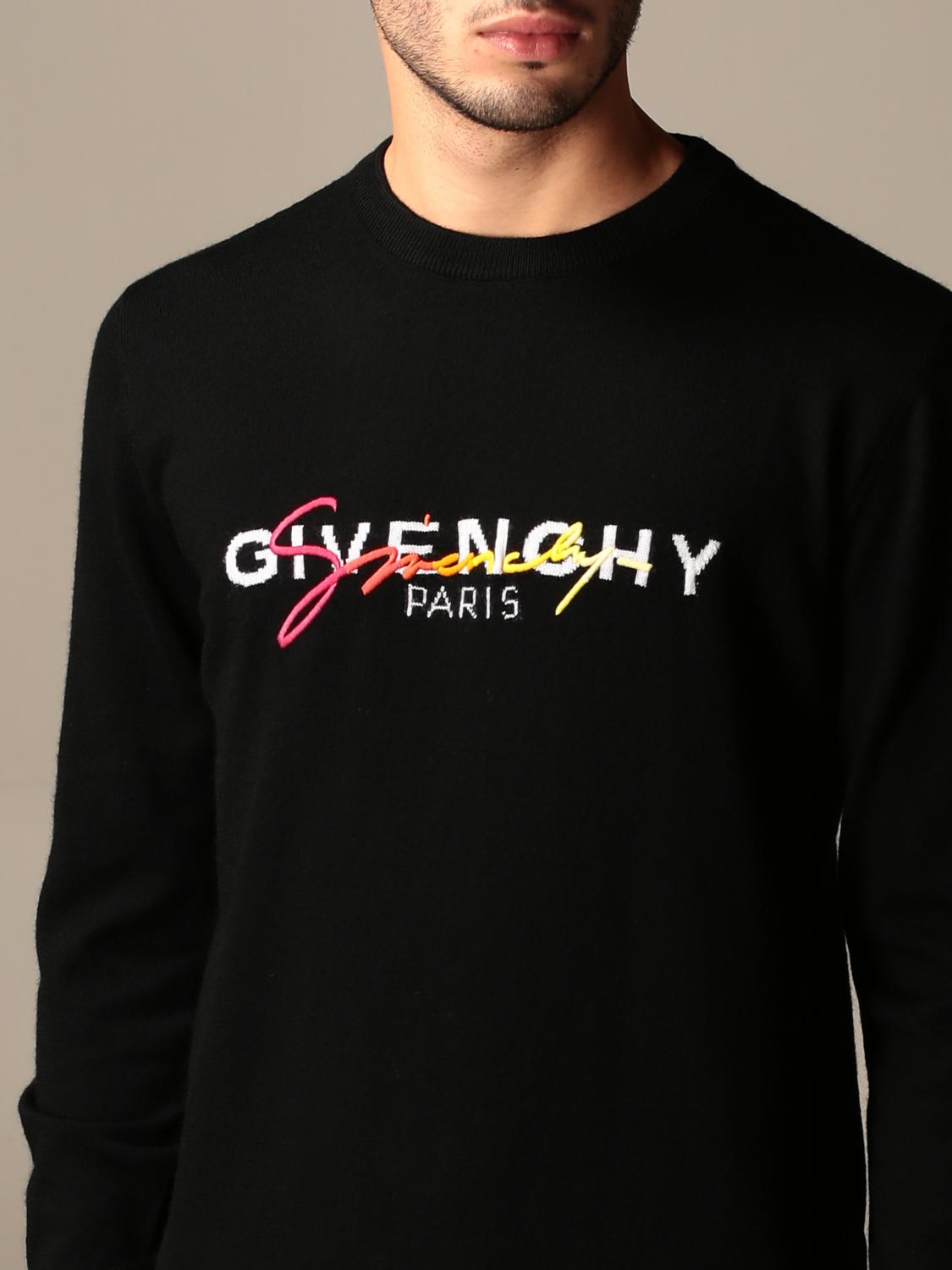 GIVENCHY: crewneck sweater with logo - Orange | Givenchy GIVENCHY: crewneck sweater with logo - Orange | Givenchy