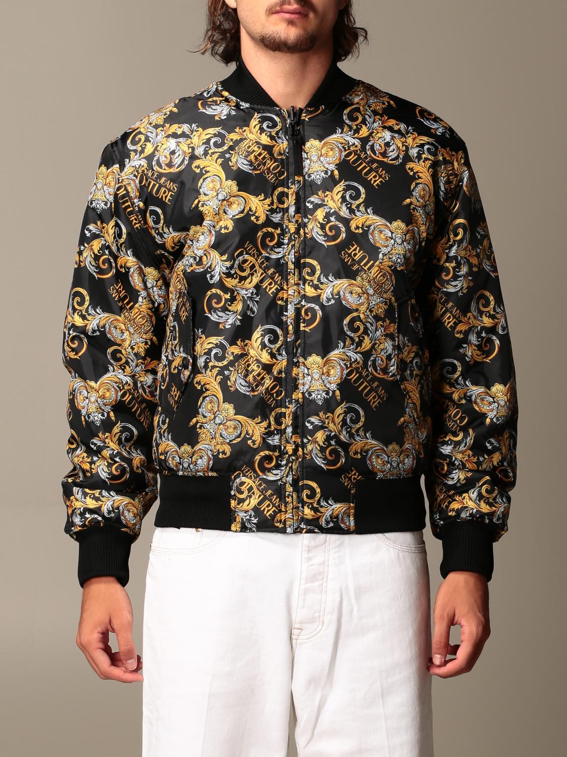 VERSACE JEANS COUTURE: reversible bomber jacket with baroque pattern ...