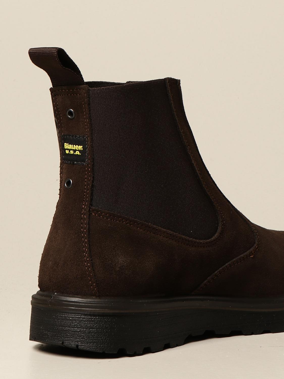 BLAUER: Stivaletto Chelsea in camoscio - Moro | Stivaletti Blauer ...