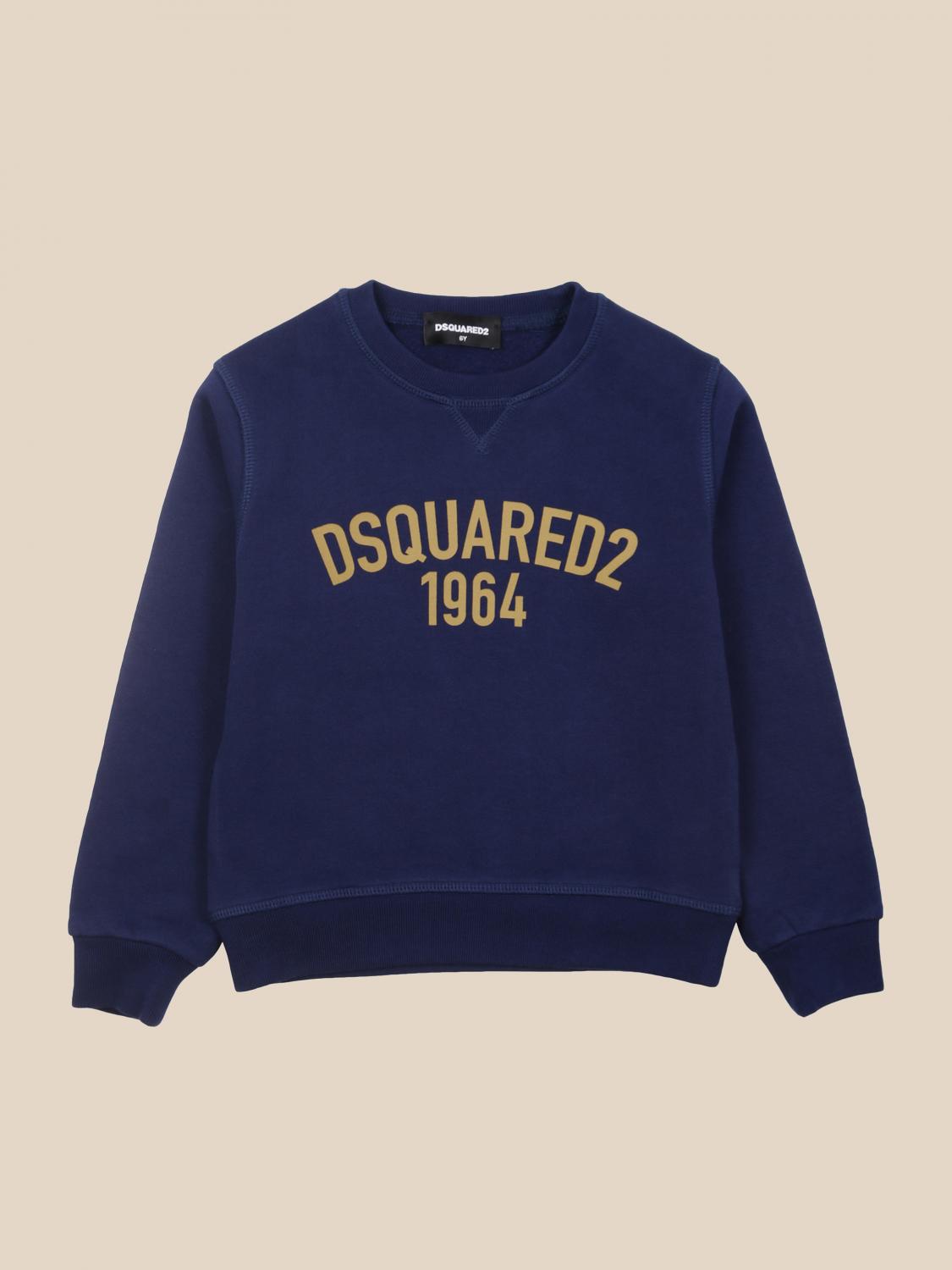 DSQUARED2: Junior crewneck sweatshirt with logo - Blue | Dsquared2 ...