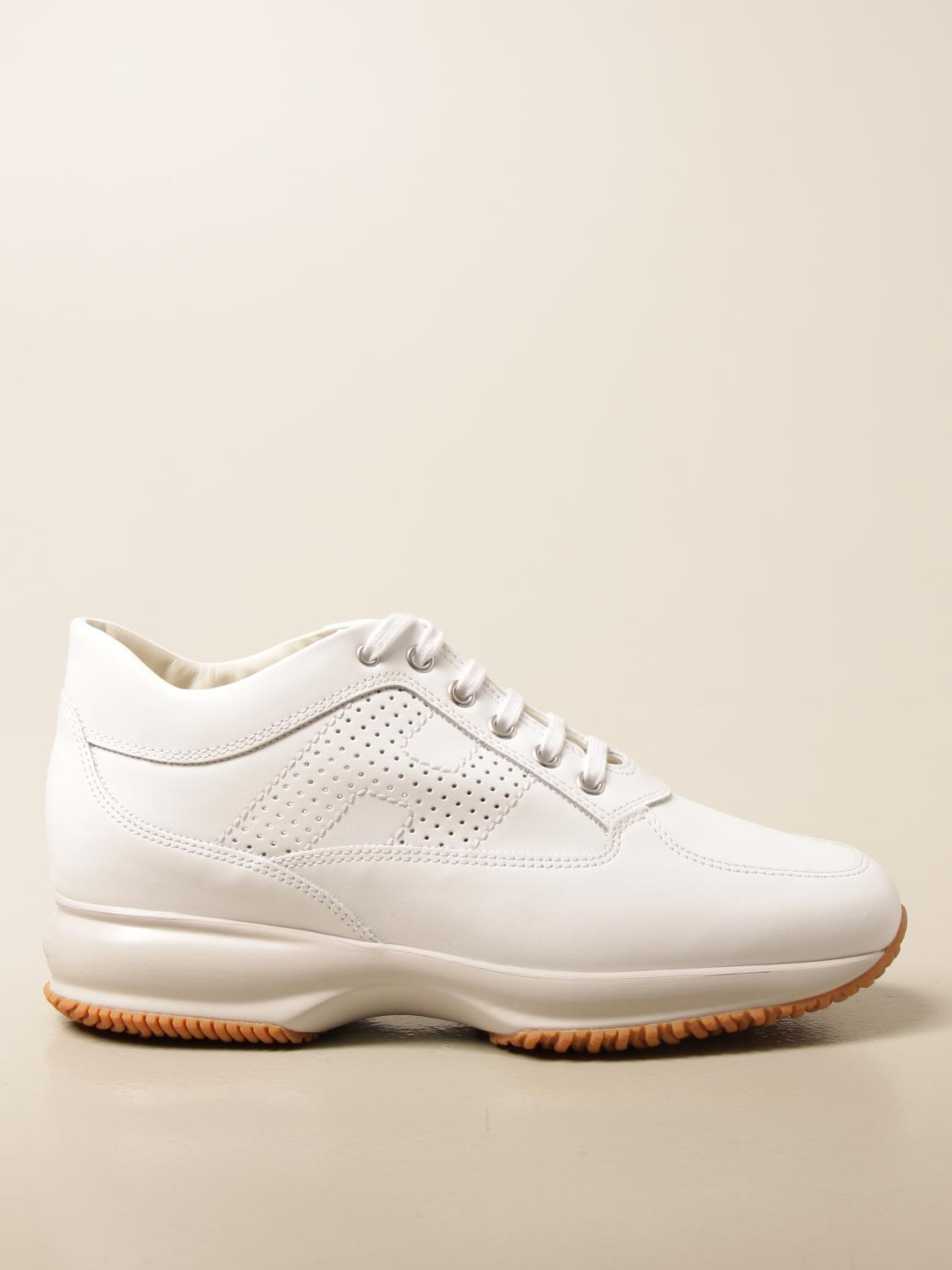 HOGAN: Sneakers Interactive in pelle con H traforata - Bianco ...