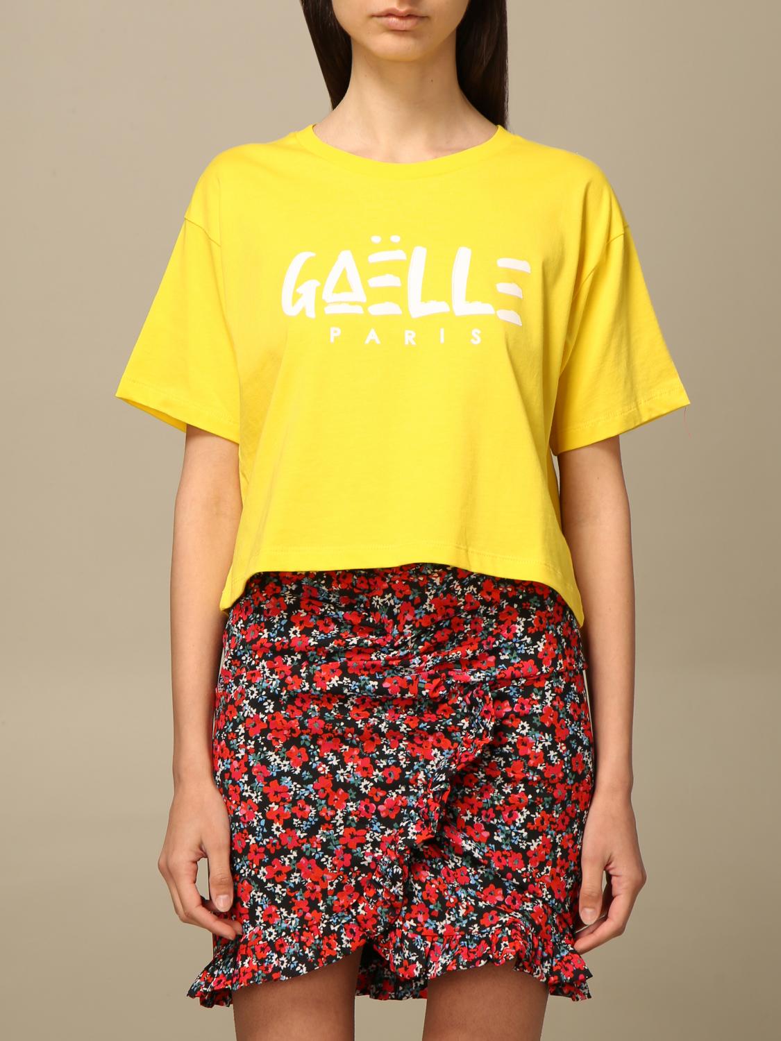 Gaëlle Paris T-shirt con big logo - Giallo | GBD8297 | GIGLIO.COM