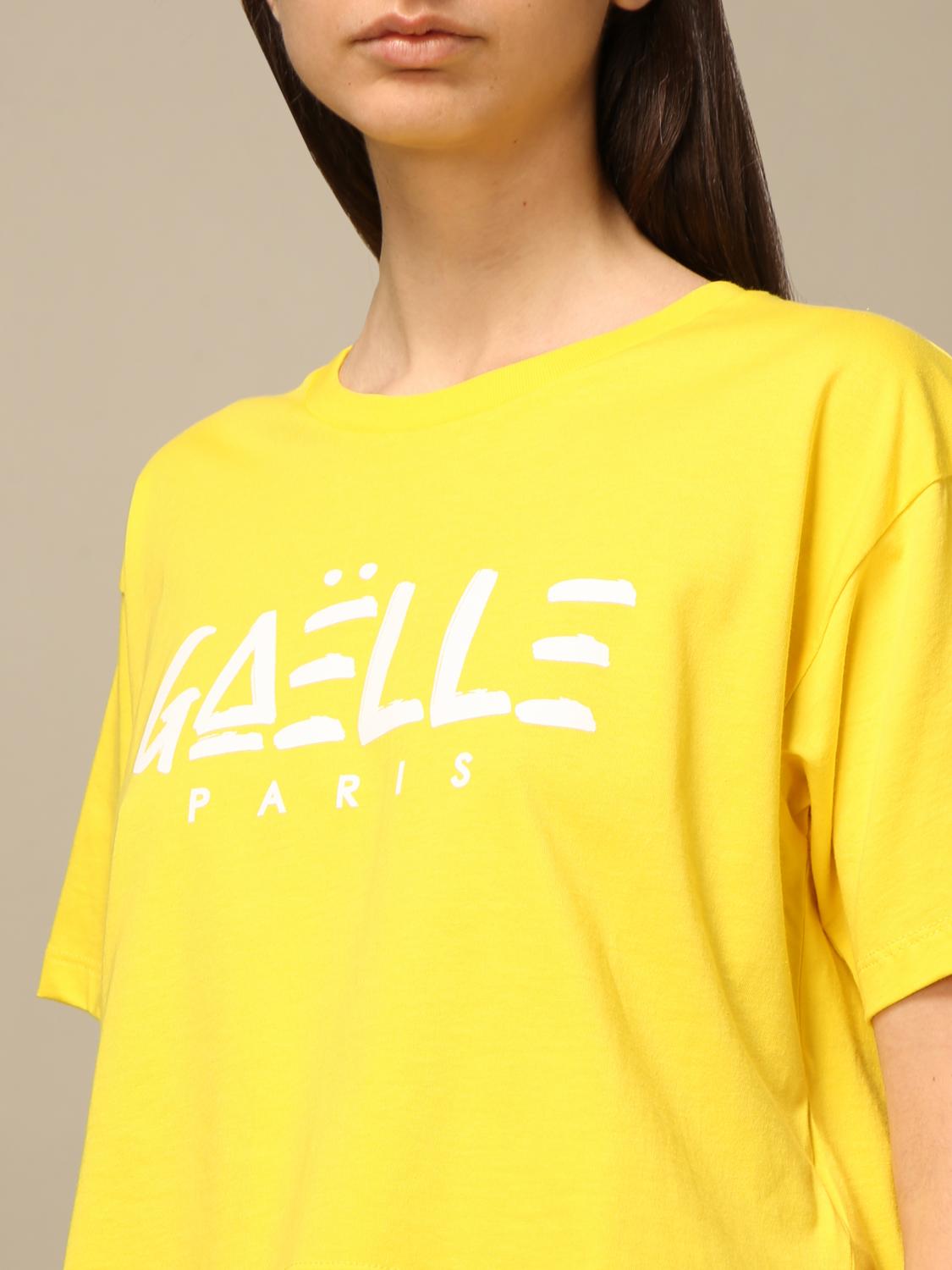 Gaëlle Paris T-shirt con big logo - Giallo | GBD8297 | GIGLIO.COM