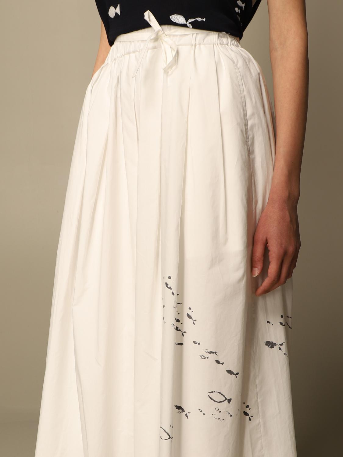 YOSHI KONDO: Skirt women - White | Yoshi Kondo skirt FLOW online at GIGLIO.COM