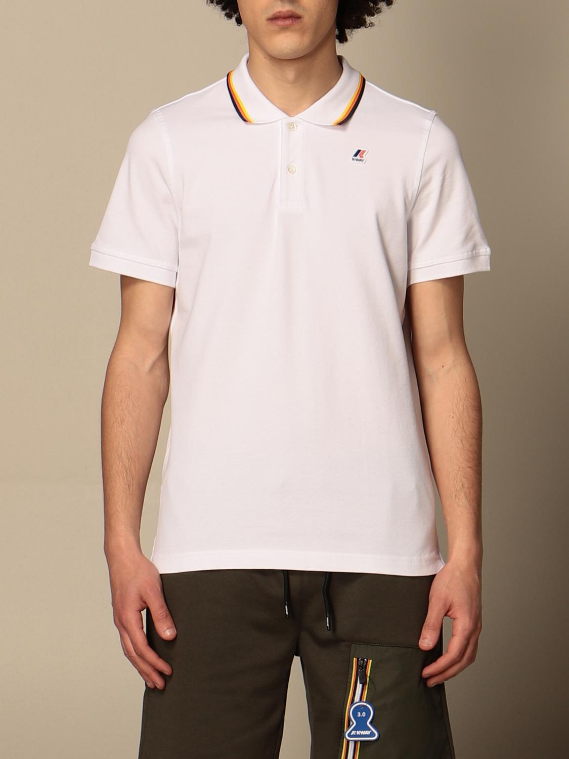 K-WAY: polo shirt in cotton with logo - White | K-Way polo shirt ...
