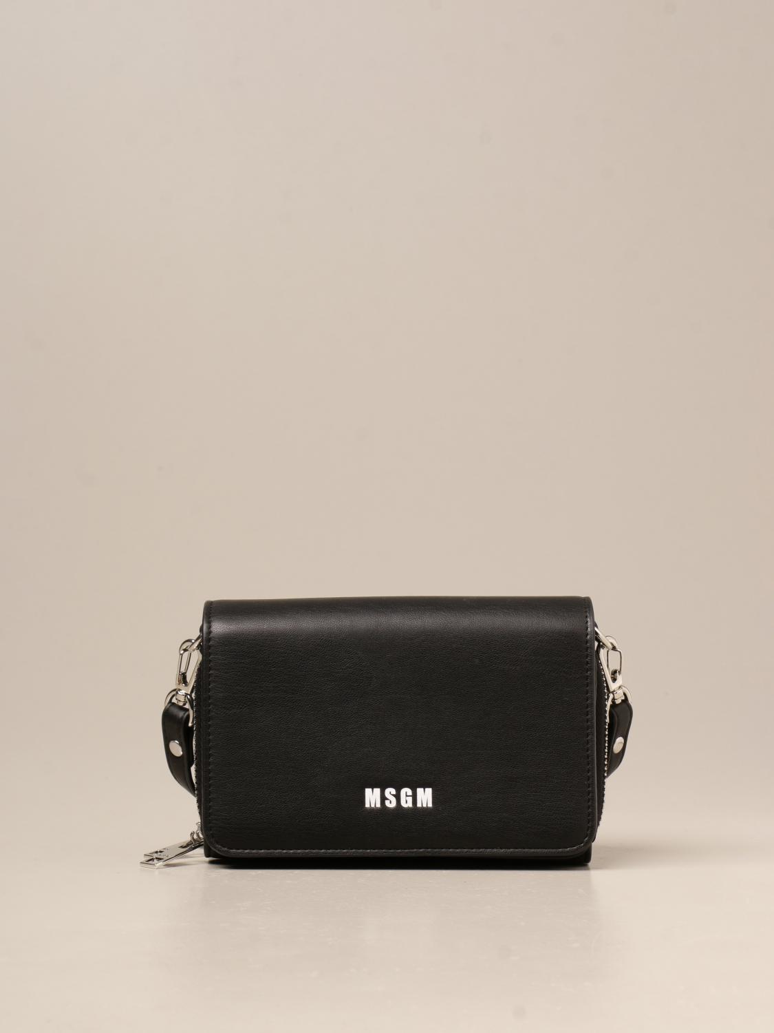 MSGM: crossbody bags in synthetic leather - Black | MSGM mini bag ...