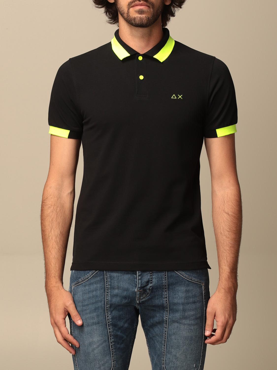 SUN68: Polo Sun 68 con mini logo - Nero | Polo SUN68 A31119 online su ...