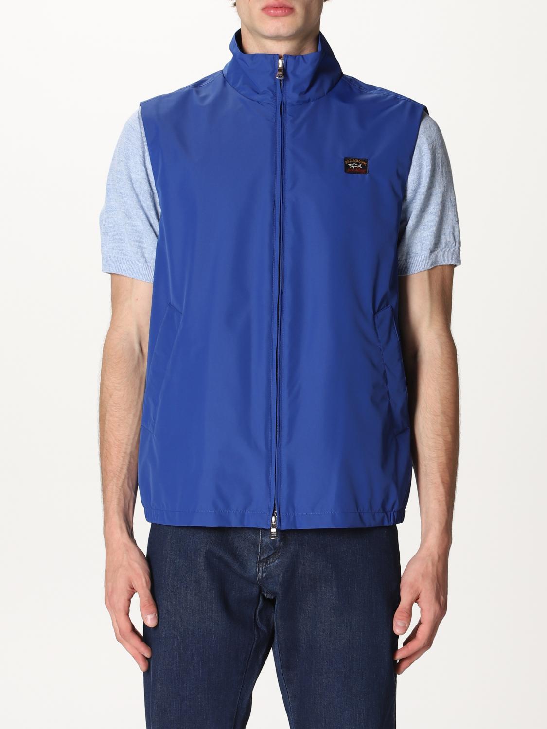 PAUL & SHARK: zip vest - Cobalt | Paul & Shark suit vest 21412001 ...