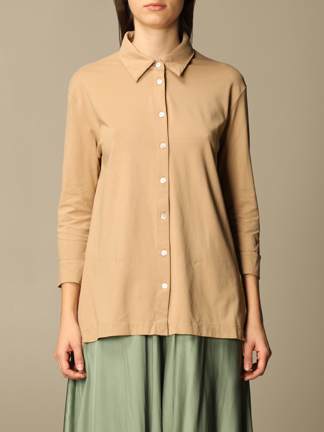 ALPHA STUDIO: Shirt women - Ecru | Alpha Studio shirt AD 5925L online ...