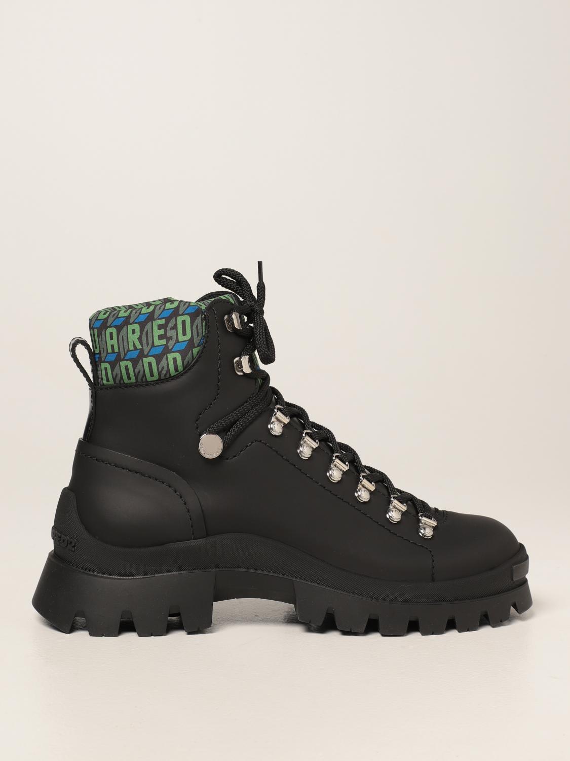 DSQUARED2: boots in rubberized leather - Black | Dsquared2 boots ...