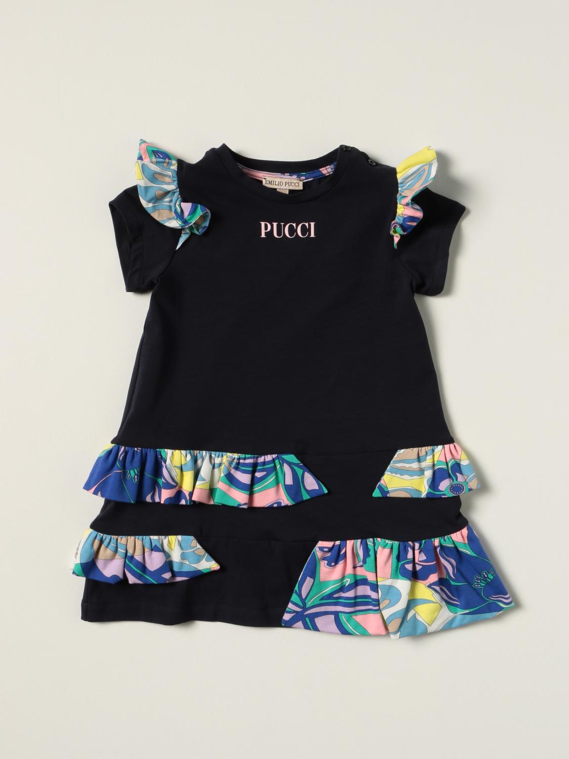 PUCCI: Samoa cotton dress - Blue | Pucci romper 9P1511 J0019 online at ...