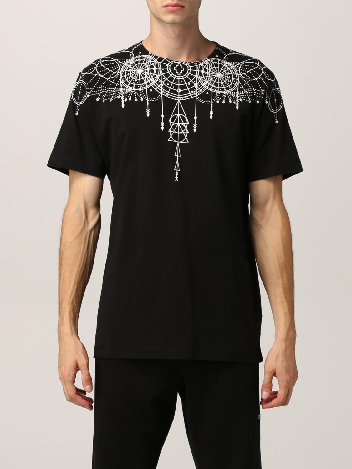 MARCELO BURLON: cotton T-shirt with graphic print - Black | Marcelo ...