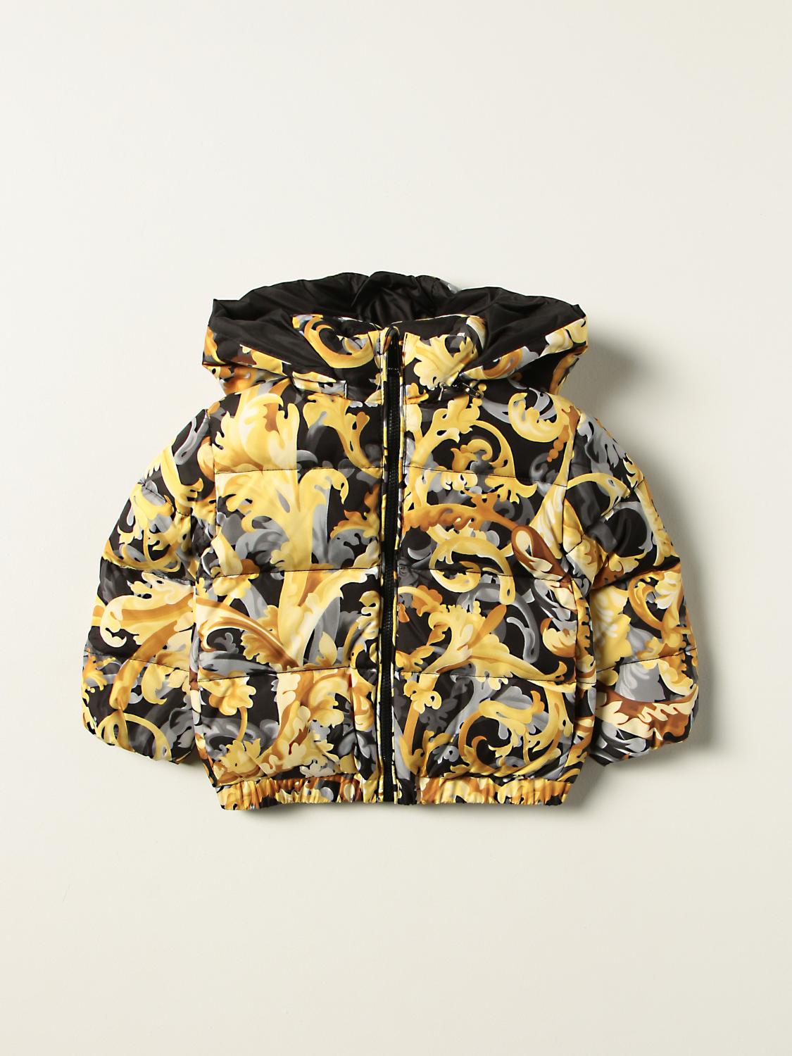 VERSACE: Young jacket with baroque pattern - Black | Versace jacket ...