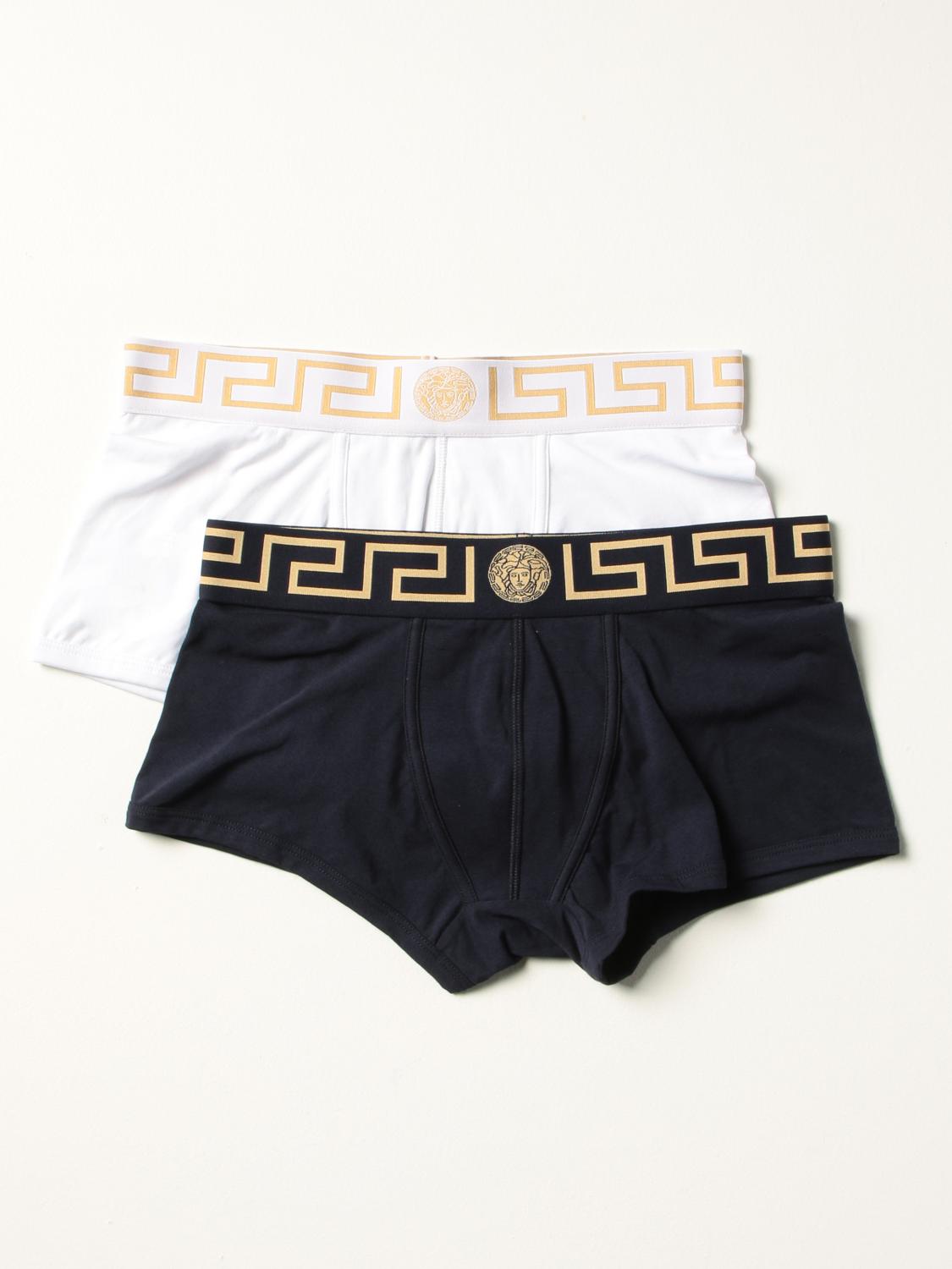 VERSACE: Set of 2 boxer briefs with Greca - White 1 | Versace intimo ...