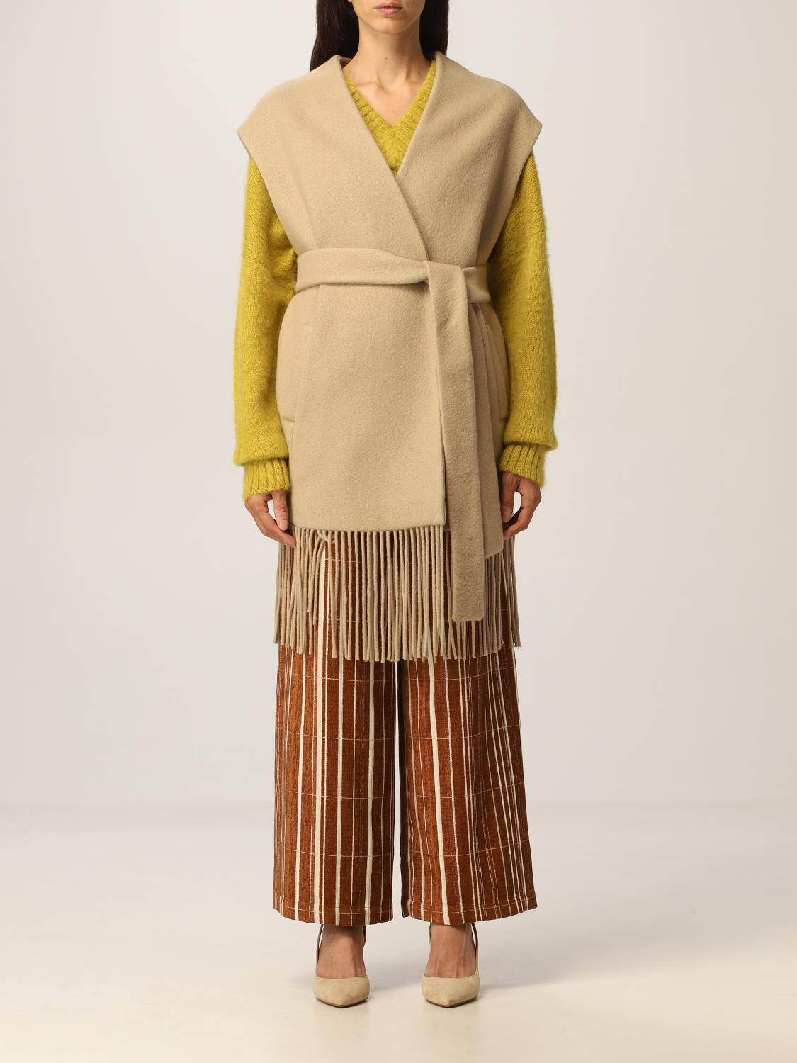 ALYSI: Waistcoat women - Beige | Alysi waistcoat 151807A1040 online at ...