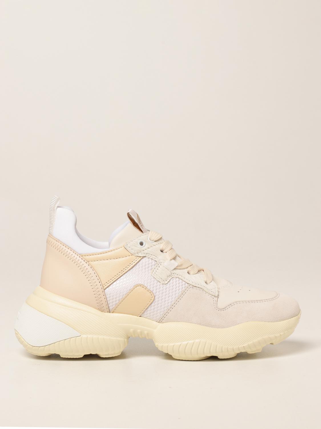 HOGAN: Interaction sneakers in leather and mesh - White | Hogan ...